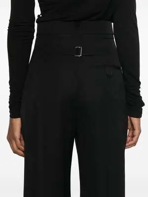 Alexander McQueen Wool Wide-leg Trousers - Black