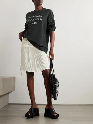 Acne Studios Printed Hemp And Cotton-blend Jersey T-shirt