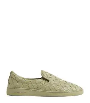 Bottega Veneta Leather Intrecciato Sawyer Sneakers - Green