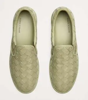 Bottega Veneta Leather Intrecciato Sawyer Sneakers - Green