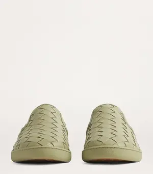 Bottega Veneta Leather Intrecciato Sawyer Sneakers - Green
