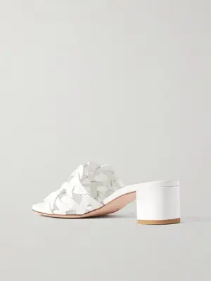 GIANVITO ROSSI Amalfi 45 Woven Leather Sandals - White
