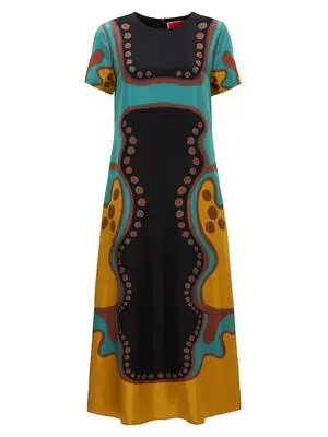 La DoubleJ Women's Swing Dress - Spritz Placee Black  - Spritz Placee Black