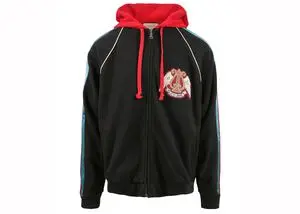 Gucci Patch Zipped Cotton Hoodie