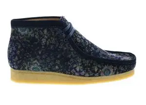 Clarks Originals Wallabee Velvet Boots - Navy Blue
