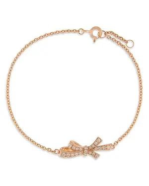 Bloomingdale'S Diamond Bow Chain Bracelet - Pink