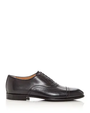 FERRAGAMO Cortez Leather Cap Toe Oxfords - Nero