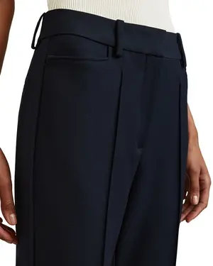 REISS Gabi Flare Leg Trousers - Navy