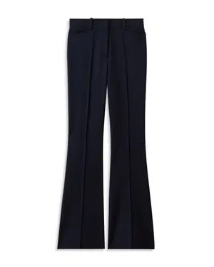 REISS Gabi Flare Leg Trousers - Navy