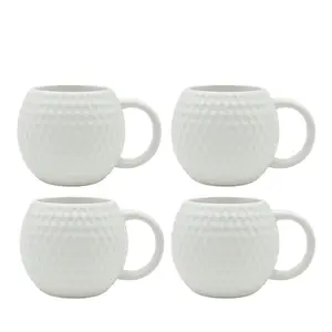 GODINGER Golf Ball Mugs, Set Of 4 - White