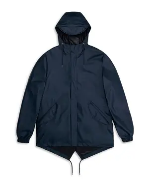 Rains Fishtail Hooded Rain Jacket - Navy