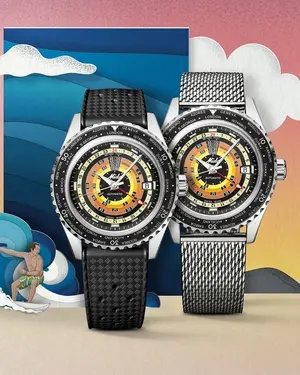 MIDO Ocean Star Tribute Worldtimer Watch - Black