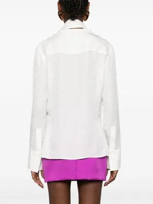 FERRAGAMO Monogram-jacquard Silk Shirt