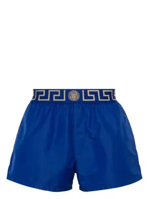 Versace Greca Border Swim Shorts - Blue