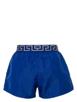Versace Greca Border Swim Shorts - Blue