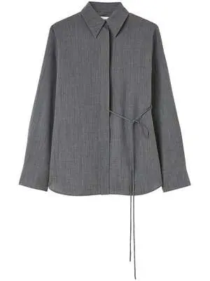 JIL SANDER Wrap Wool Shirt - Grey
