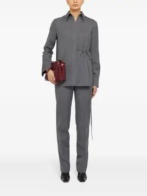 JIL SANDER Wrap Wool Shirt - Grey