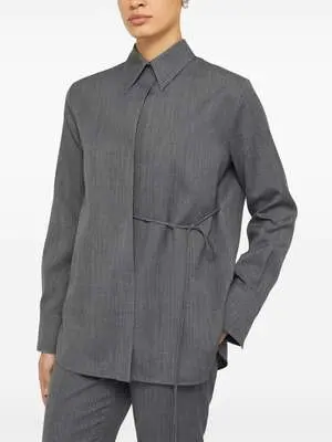 JIL SANDER Wrap Wool Shirt - Grey