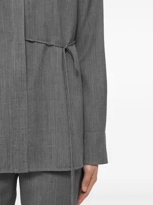 JIL SANDER Wrap Wool Shirt - Grey