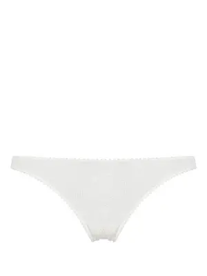 Kiki De Montparnasse Semi-sheer Crochet Thong - White