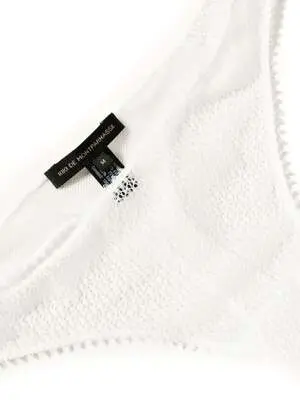 Kiki De Montparnasse Semi-sheer Crochet Thong - White