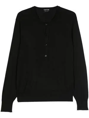 TOM FORD Fine-knit Silk T-shirt - Black