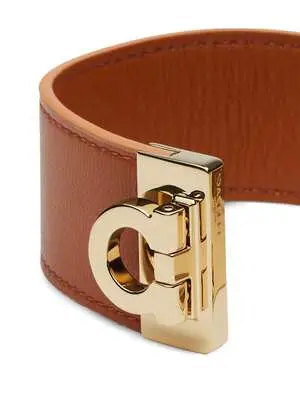 FERRAGAMO Gancini Leather Bracelet - Brown