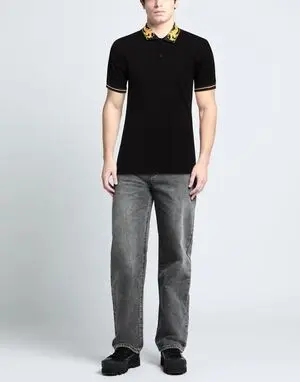 Versace Polo Shirt Size Cotton - Black