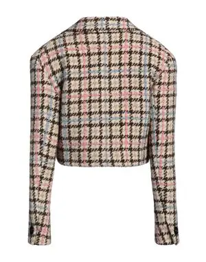 MSGM Single-breasted Houndstooth Blazer - Beige
