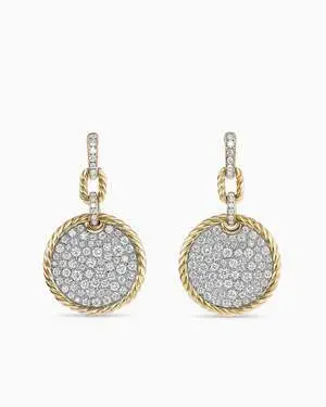 David Yurman Dy Elements® Convertible Drop Earrings In 18k Yellow Gold With Diamonds