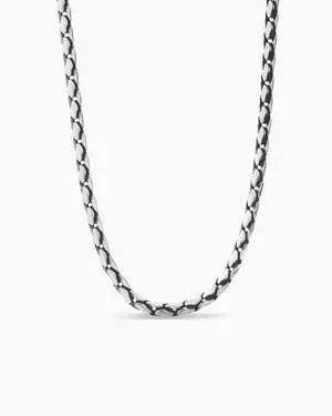 David Yurman Fluted Chain Necklace In Sterling Silver