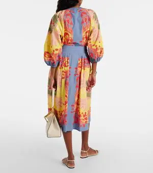 Etro Printed Cotton Poplin Midi Skirt