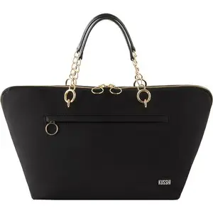 KUSSHI The Traveler Makeup Bag - Satin Black/ Pink
