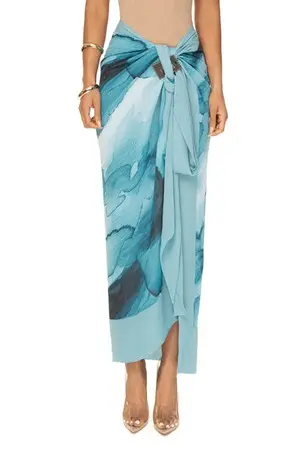 JLUXLABEL Marine Print Sarong - Blue