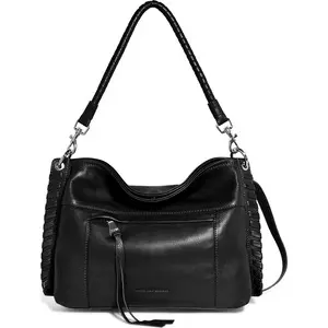 AIMEE Leather Shoulder Bag - Black