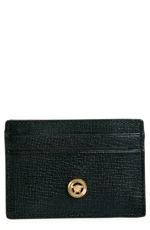 Versace Medusa Leather Card Case - Black/ Versace Gold