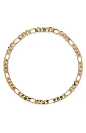 Lady Grey Large Figaro Chain Necklace - Gold
