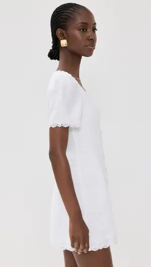 Reformation Anabella Linen Mini Dress In White - 30% Off | Editorialist