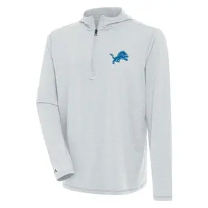 ANTIGUA Detroit Lions Tidy Quarter-zip Pullover Hoodie - Heather Gray