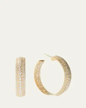 Lana Jewelry 14k Yellow Diamond Hoop Earrings - Gold