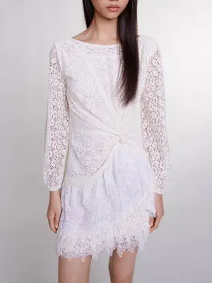 Maje Draped Lace Dress