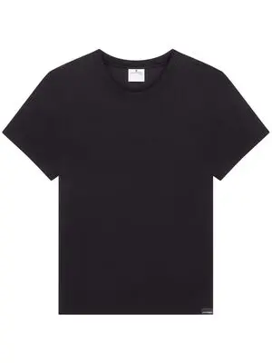 COURREGES Logo-embroidered Cotton T-shirt - Black
