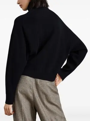 Brunello Cucinelli Roll-neck Ribbed Jumper - Black