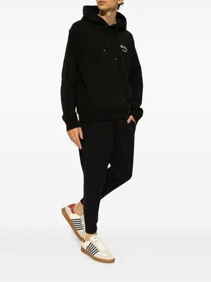 Dsquared2 Logo-embroidered Cotton Hoodie - Black