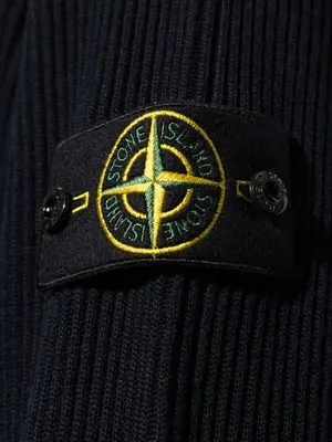 Stone Island Compass-motif Wool Jumper - Blue
