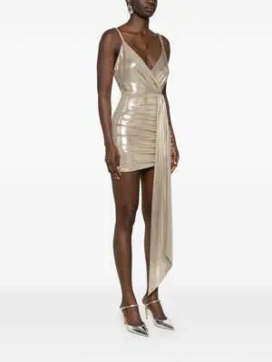 NISSA Metallic Ruched Minidress