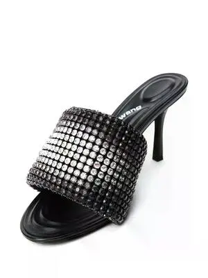 Alexander Wang Heiress 85mm Crystal Mules - Silver