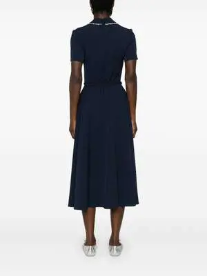 NISSA V-neck Belted Midi Dress
