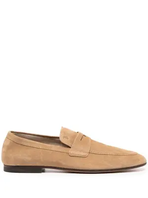 TOD'S Suede Penny Loafers - Brown