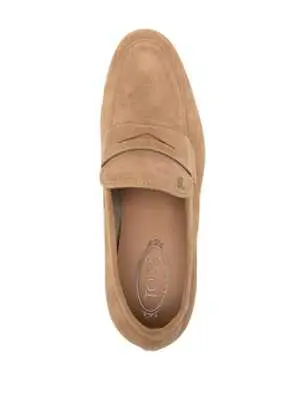 TOD'S Suede Penny Loafers - Brown